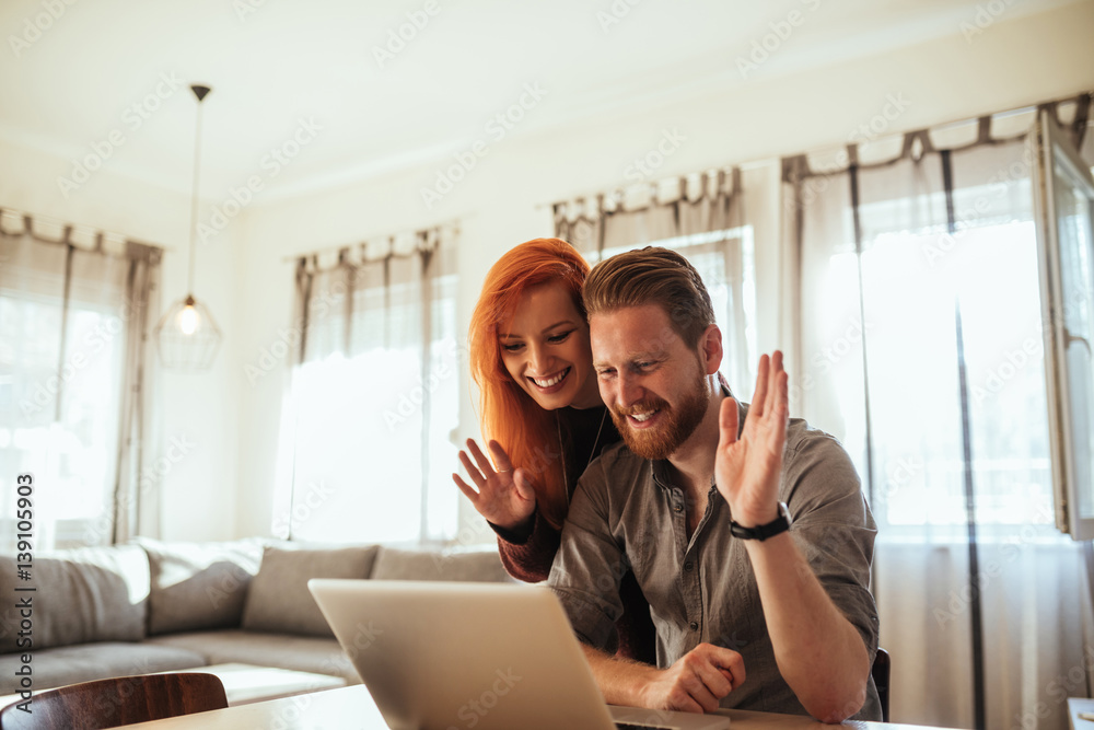 Making a video call Stock-Foto | Adobe Stock