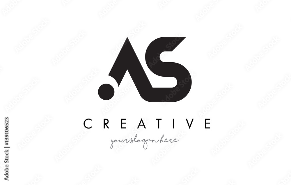 Vetor de AS Letter Logo Design with Creative Modern Trendy Typography ...