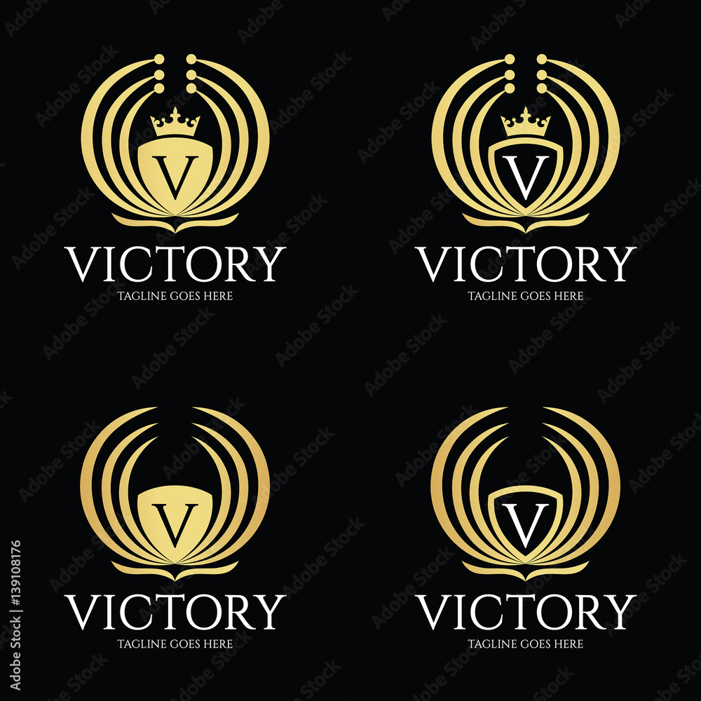 Victory logo design template. Luxury logo design concept. vector ...