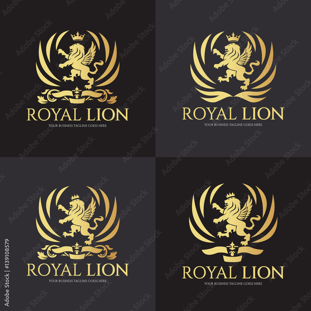 Royal lion logo design template. Element for the brand identity. Vector ...