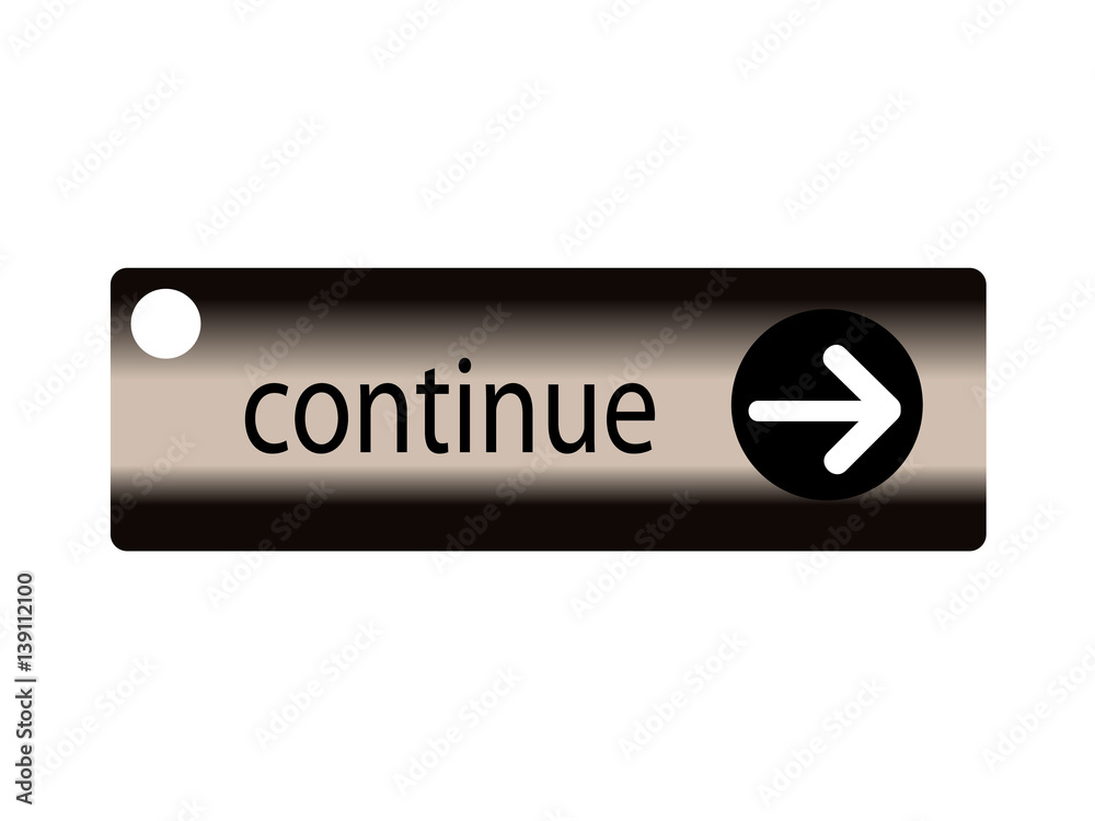 Continue button with arrow. Vector illustration. Stock Vector | Adobe Stock