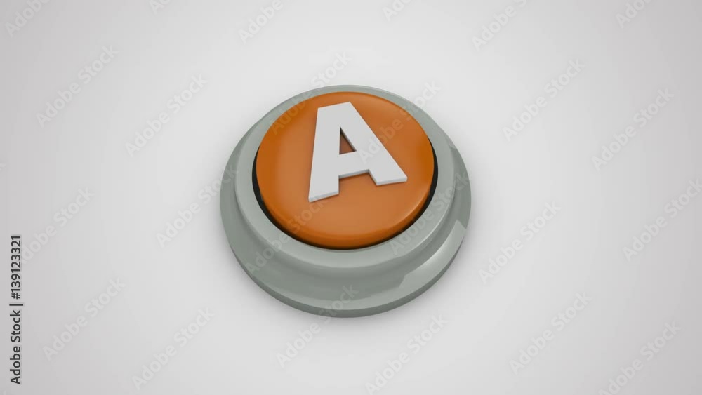 Letter A or B Button Fall and Press. a button falls into the middle of ...