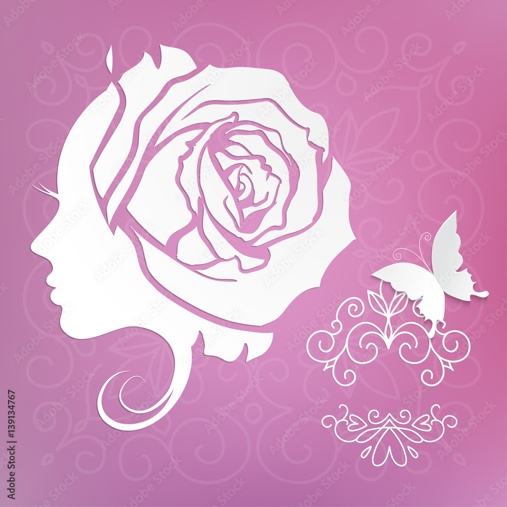 Beautiful woman face Fashion icon Stock Illustration | Adobe Stock
