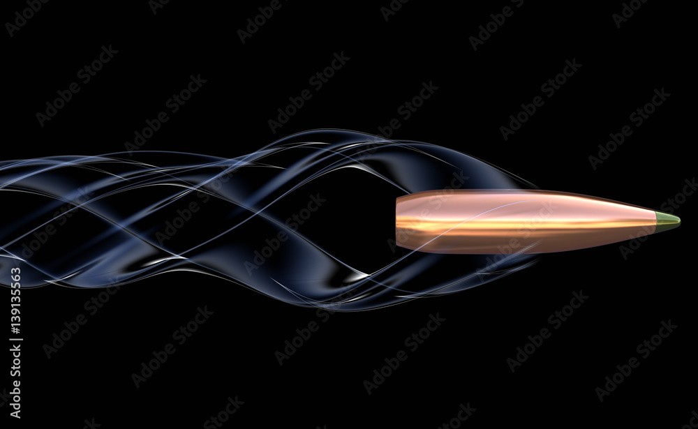 Flying bullet with air trail Stock Photo | Adobe Stock