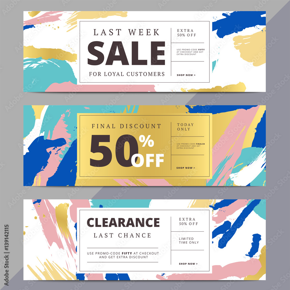 Creative luxury abstract social media web banners for website header or ...