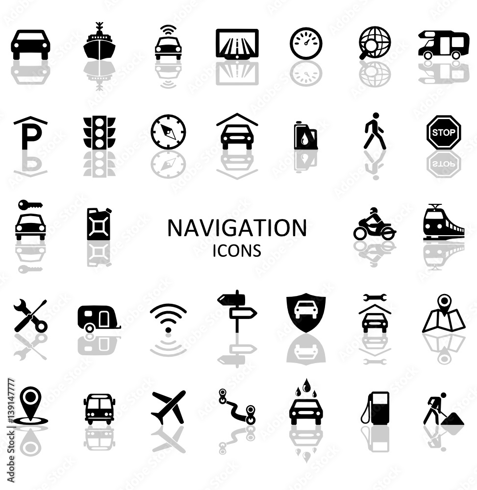 Icons Traffic and Mobility Stock Vector | Adobe Stock