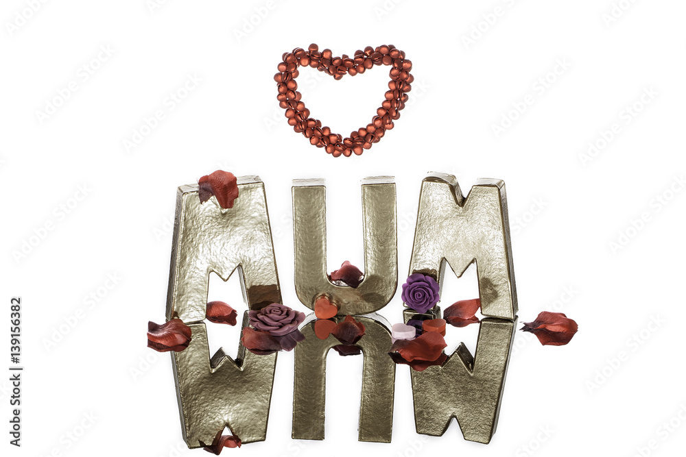 The word MUM in gold letters. Mother's day image. Stock Photo | Adobe Stock