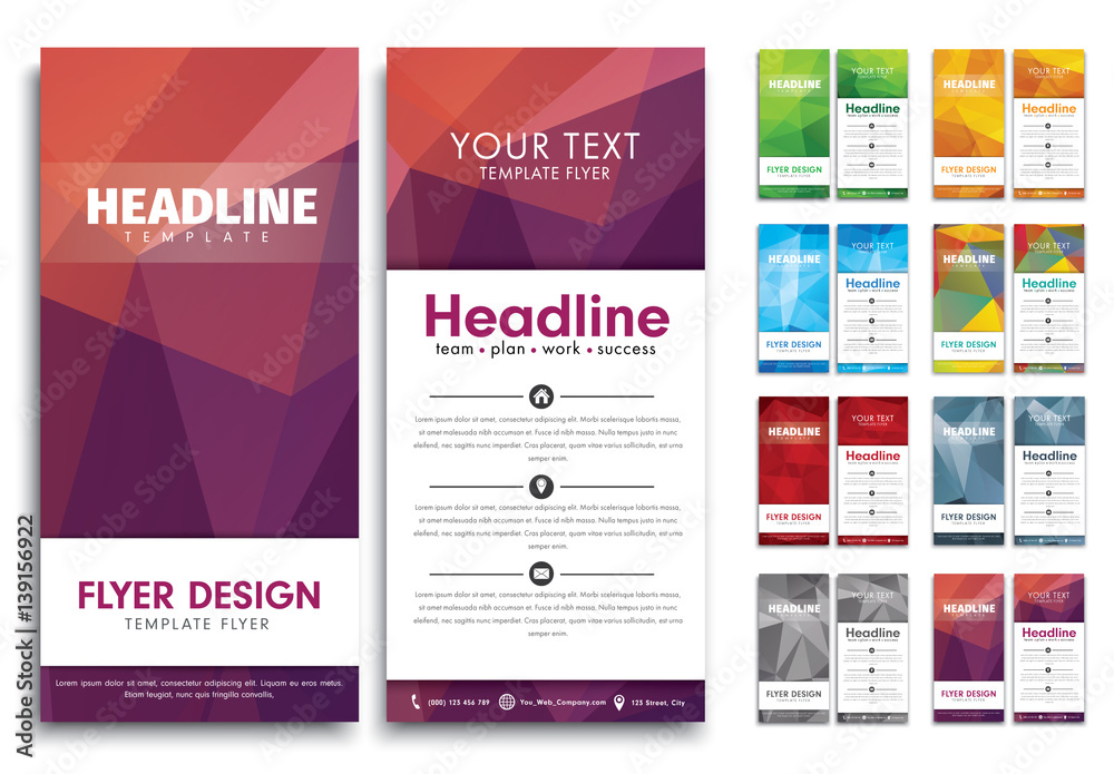 8 Slim-Sized Flyer Layouts Stock Template | Adobe Stock