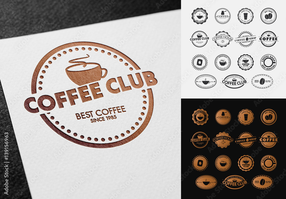 60 Coffee-Themed Labels Stock Template | Adobe Stock
