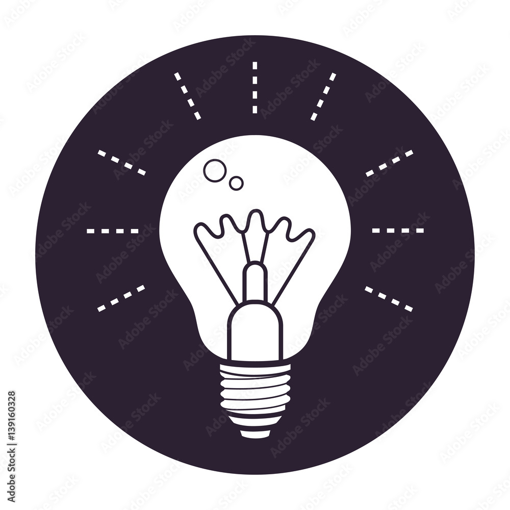 Light bulb round icon. Stock Vector | Adobe Stock