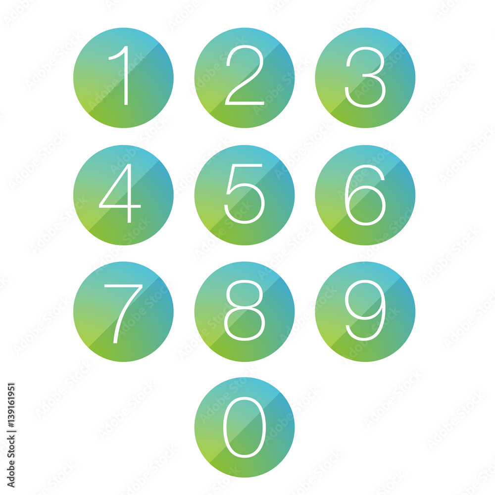 Number set circle Stock Vector | Adobe Stock