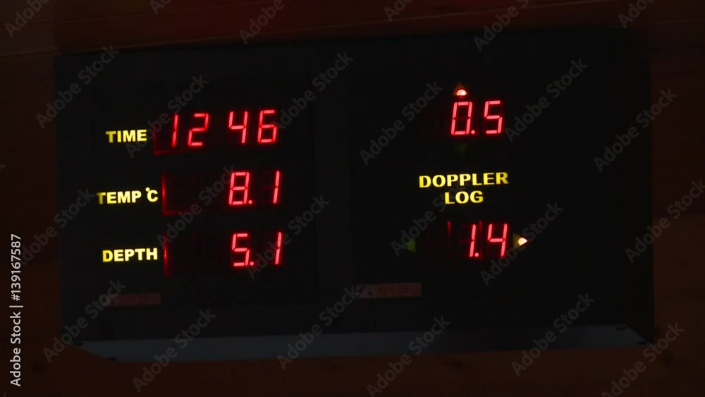 Display of a doppler radar on a ship maneuvers simulator in Port. The ...