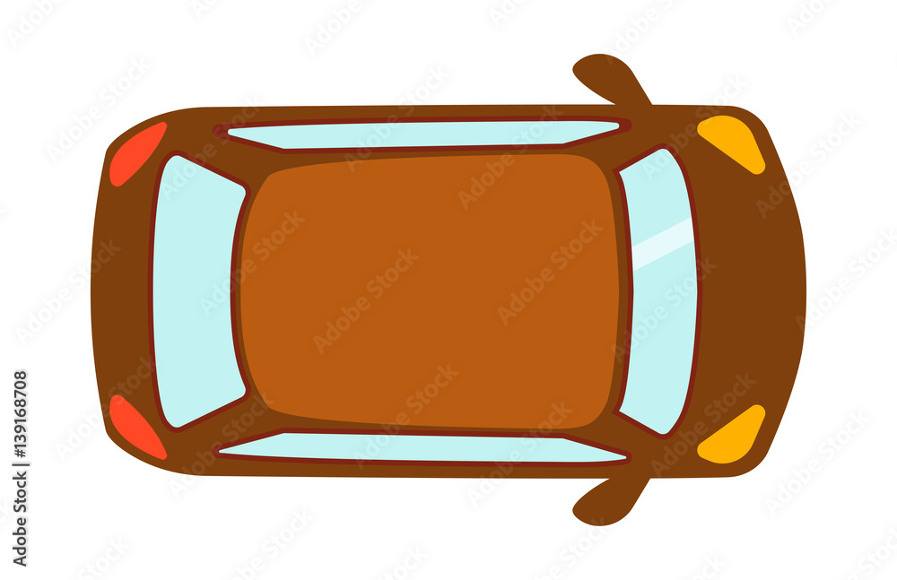 Overhead top view on colorful car toy automobile transport and wheel ...