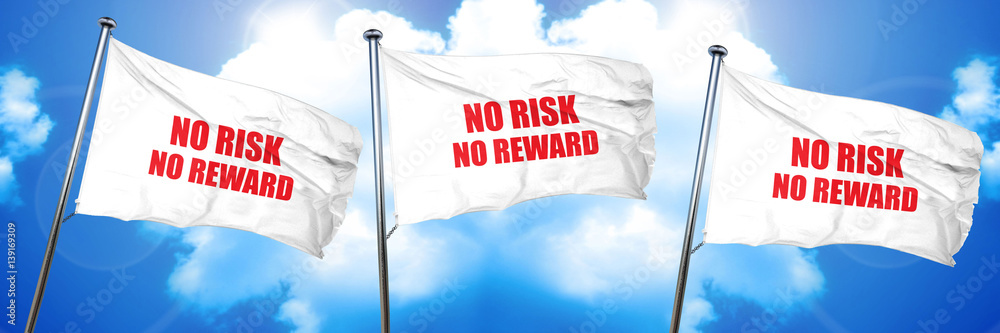 no risk no reward, 3D rendering, triple flags ilustración de Stock ...