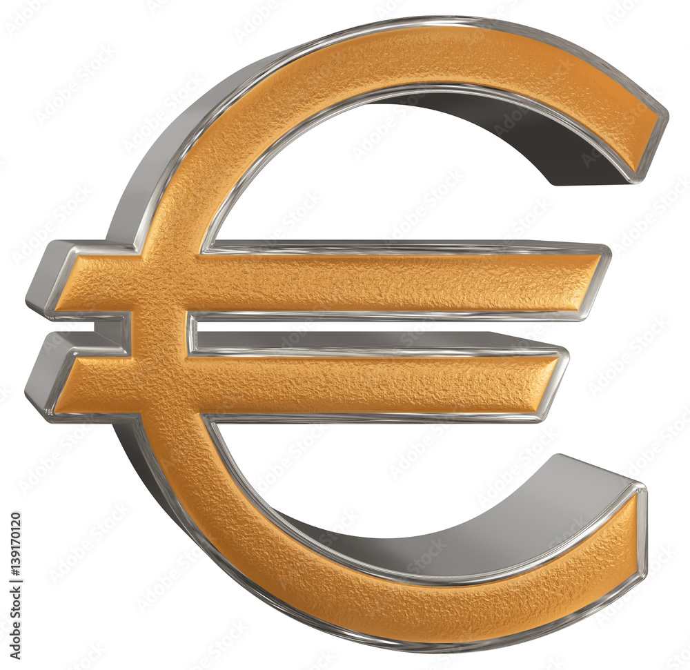 Euro symbol, isolated on white background, 3D illustration Stock ...