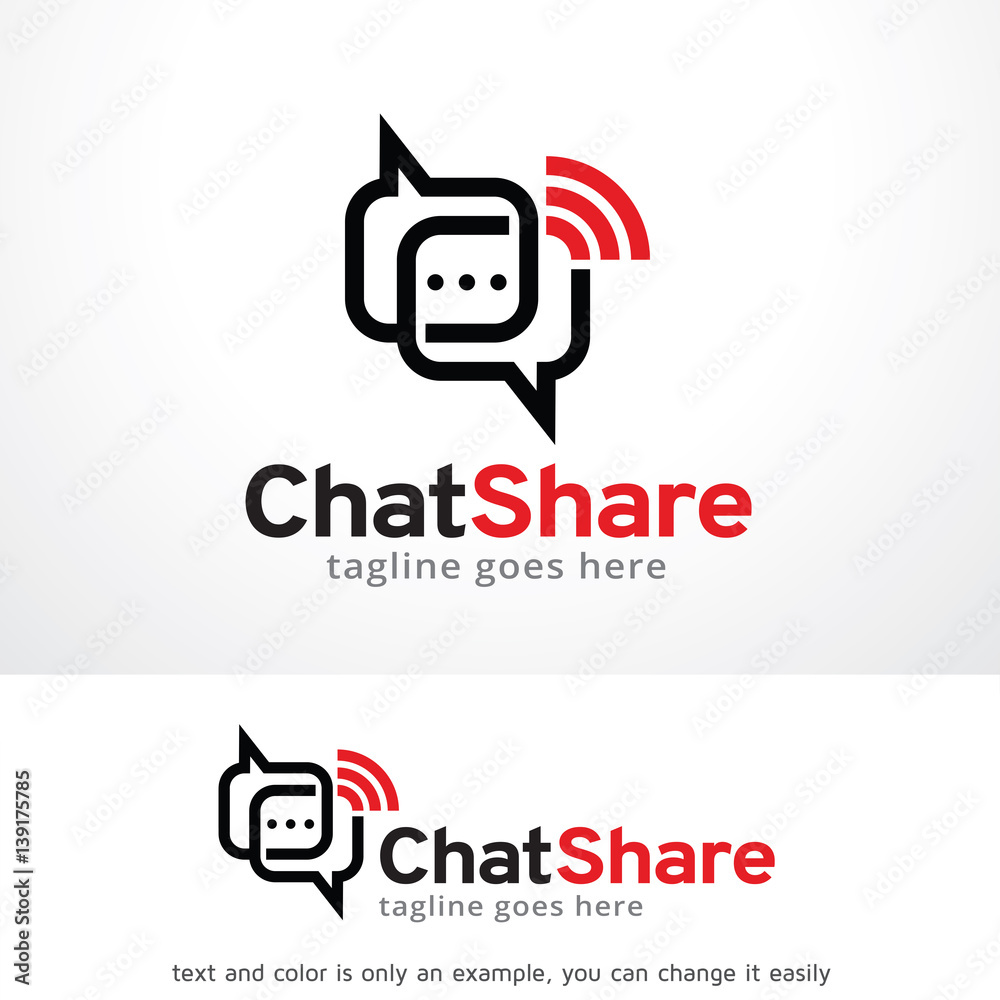 Chat Share Logo Template Design Vector Stock Vector | Adobe Stock