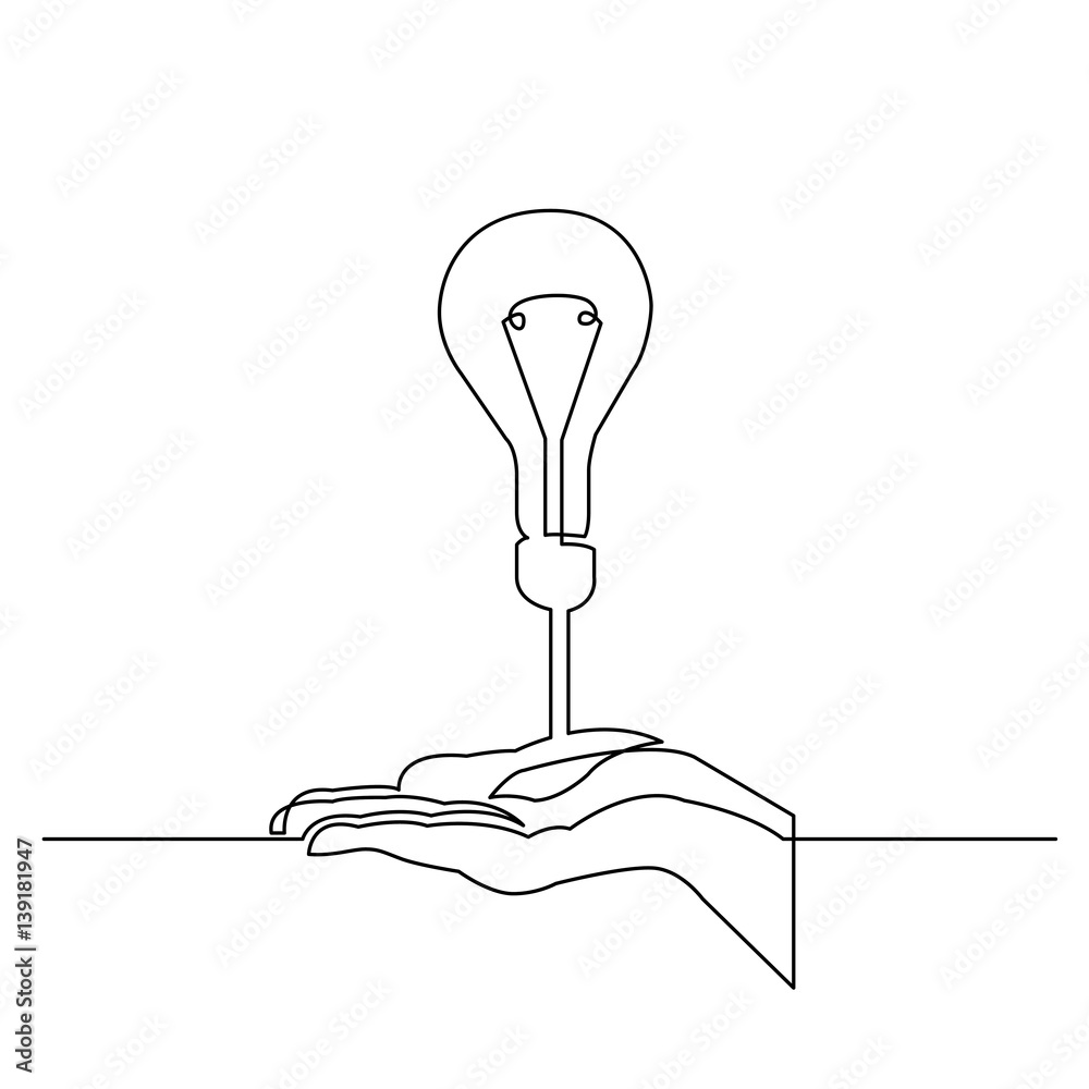 continuous line drawing of hand showing a new idea Stock Vector | Adobe ...