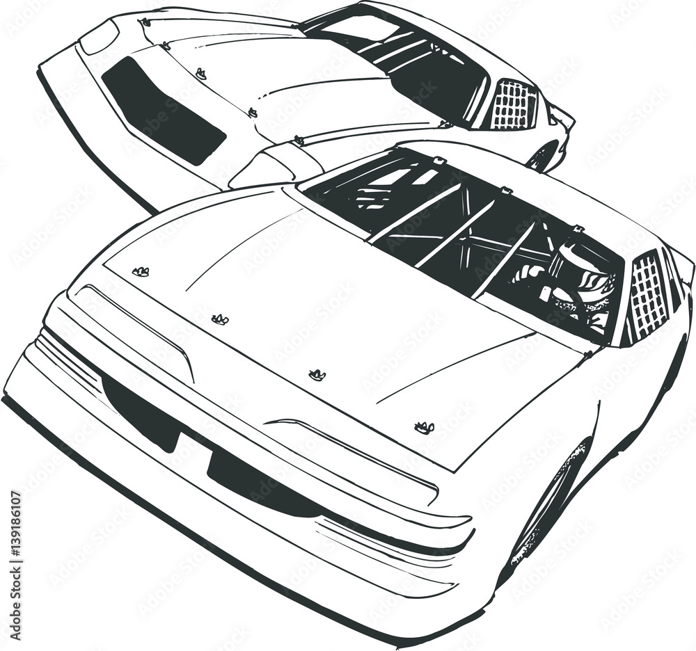 Two Front Facing Stock Race Cars Stock Vector | Adobe Stock