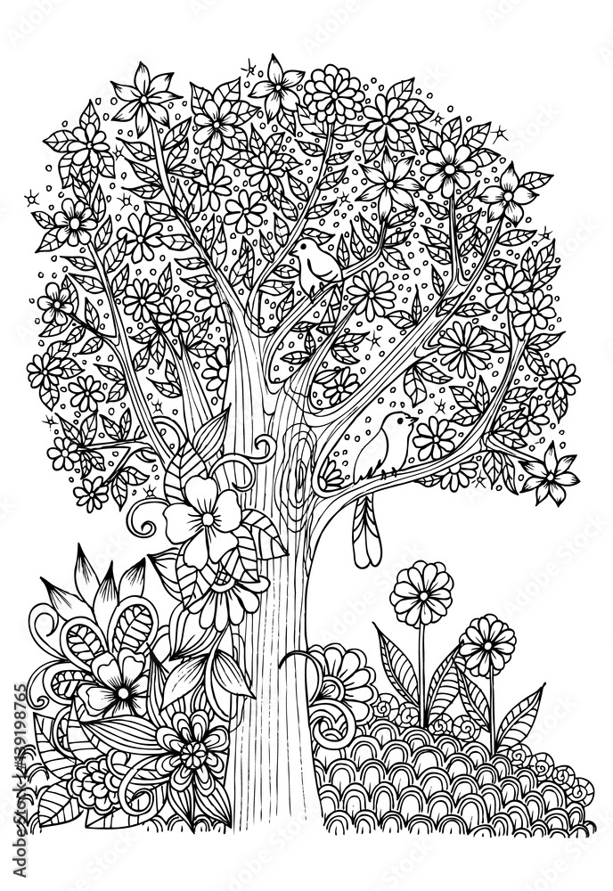Coloring Pictures Of Flowers And Trees | Best Flower Site