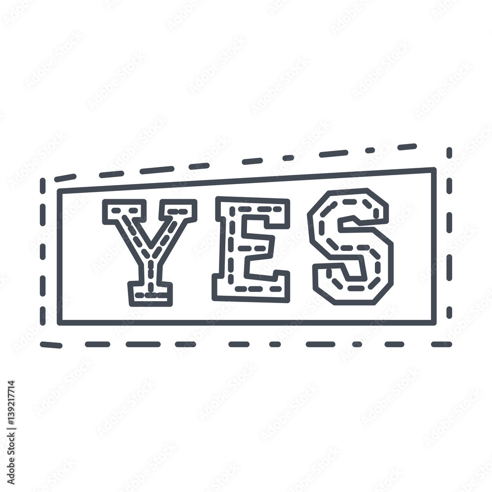 Word Yes In Square Frame, Hand Drawn Comic Speech Bubble Template ...