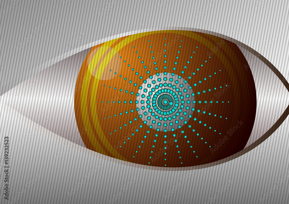 Vector eye design concept curved lines and gray background. Stock ...