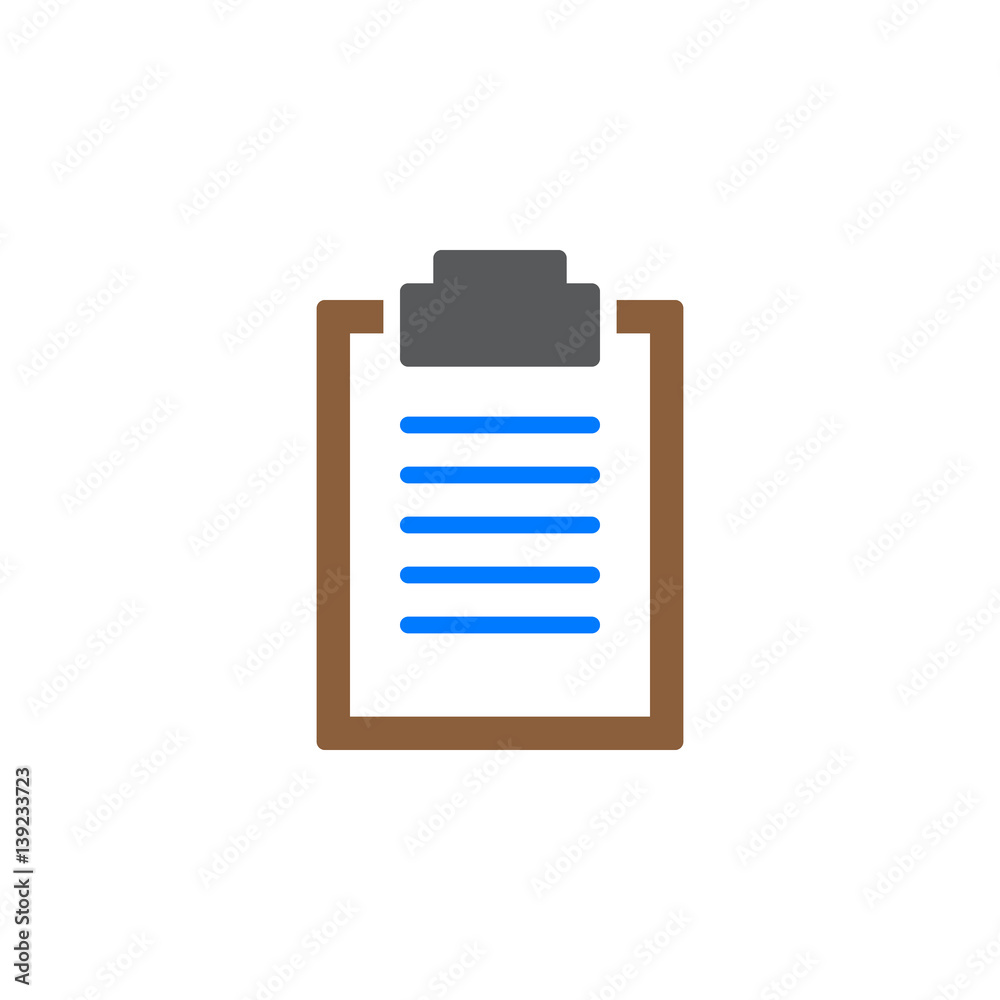 Clipboard icon vector, filled flat sign, solid colorful pictogram ...
