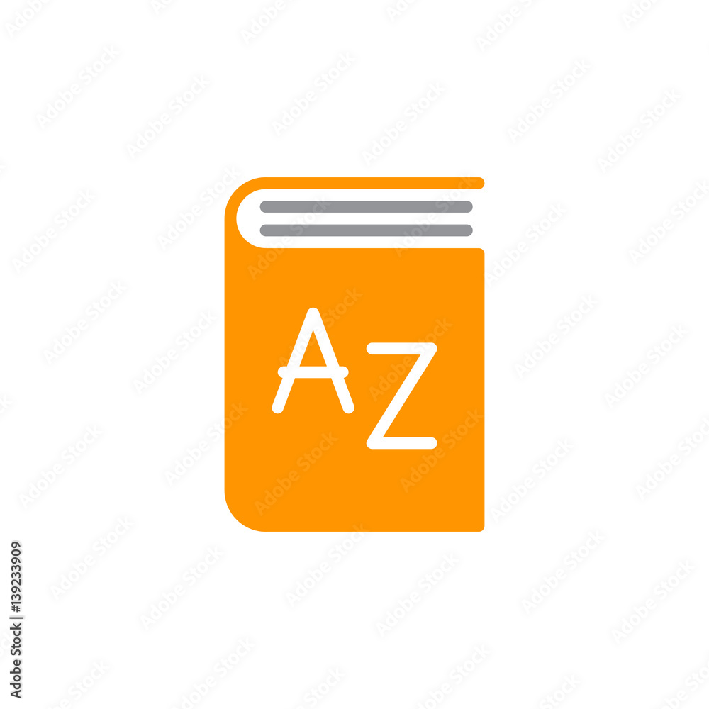 Dictionary icon vector, filled flat sign, solid colorful pictogram ...
