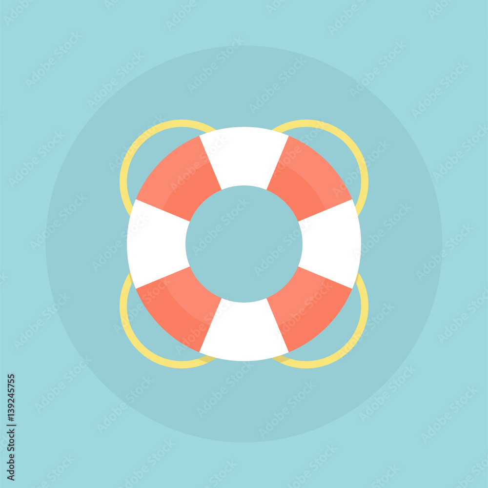 Life buoy icon. Lifebuoy vector flat illustration. Stock Vector | Adobe ...