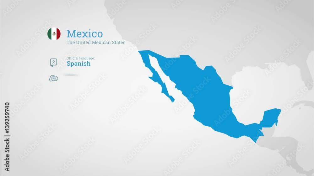Animated infographics map with country's flag and profile. Mexico 素材庫影片 ...