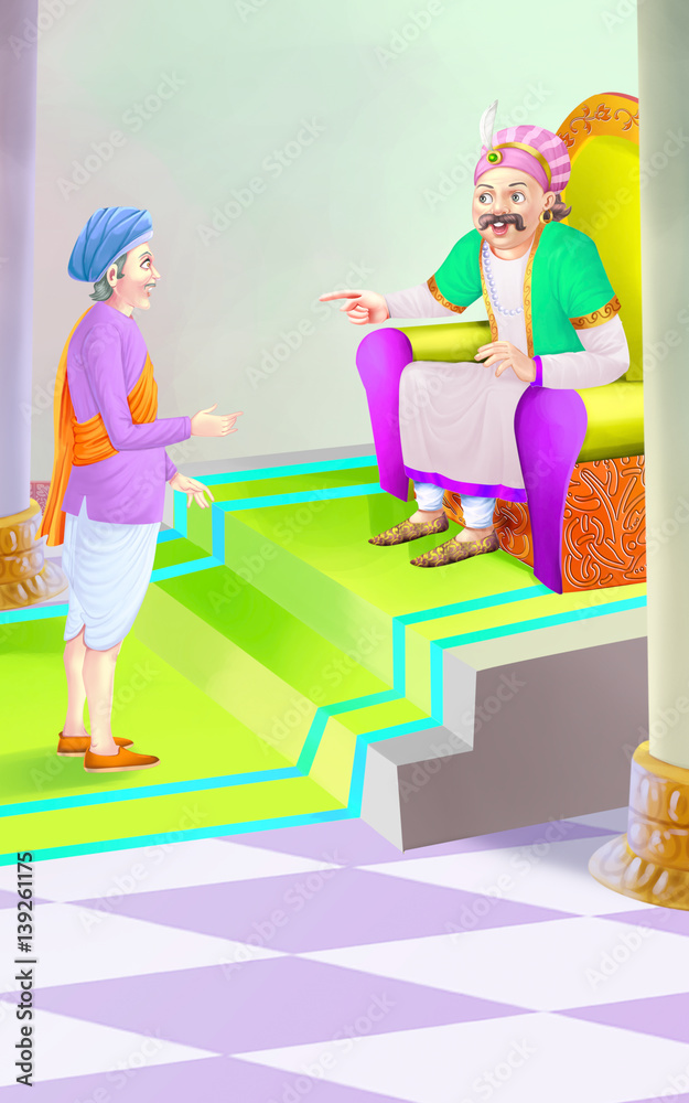 King talking with man Stock Illustration | Adobe Stock
