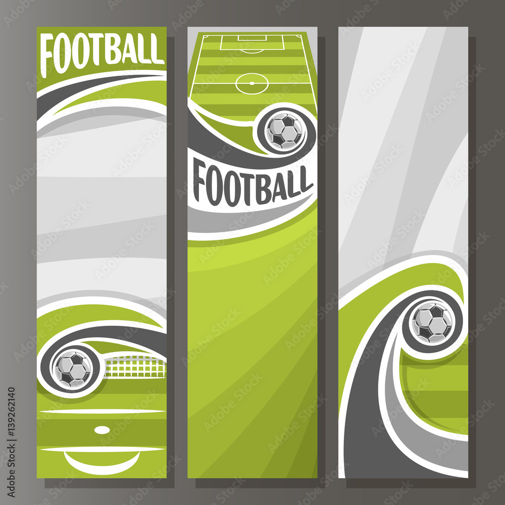 Vector Vertical Banners for Football: 3 template for title text on ...