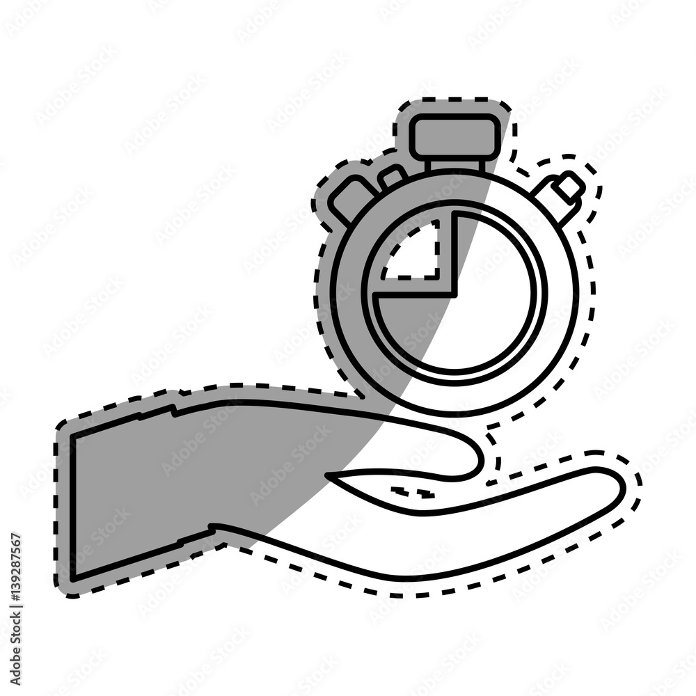 Hand with clock icon vector illustration graphic design Stock Vector ...