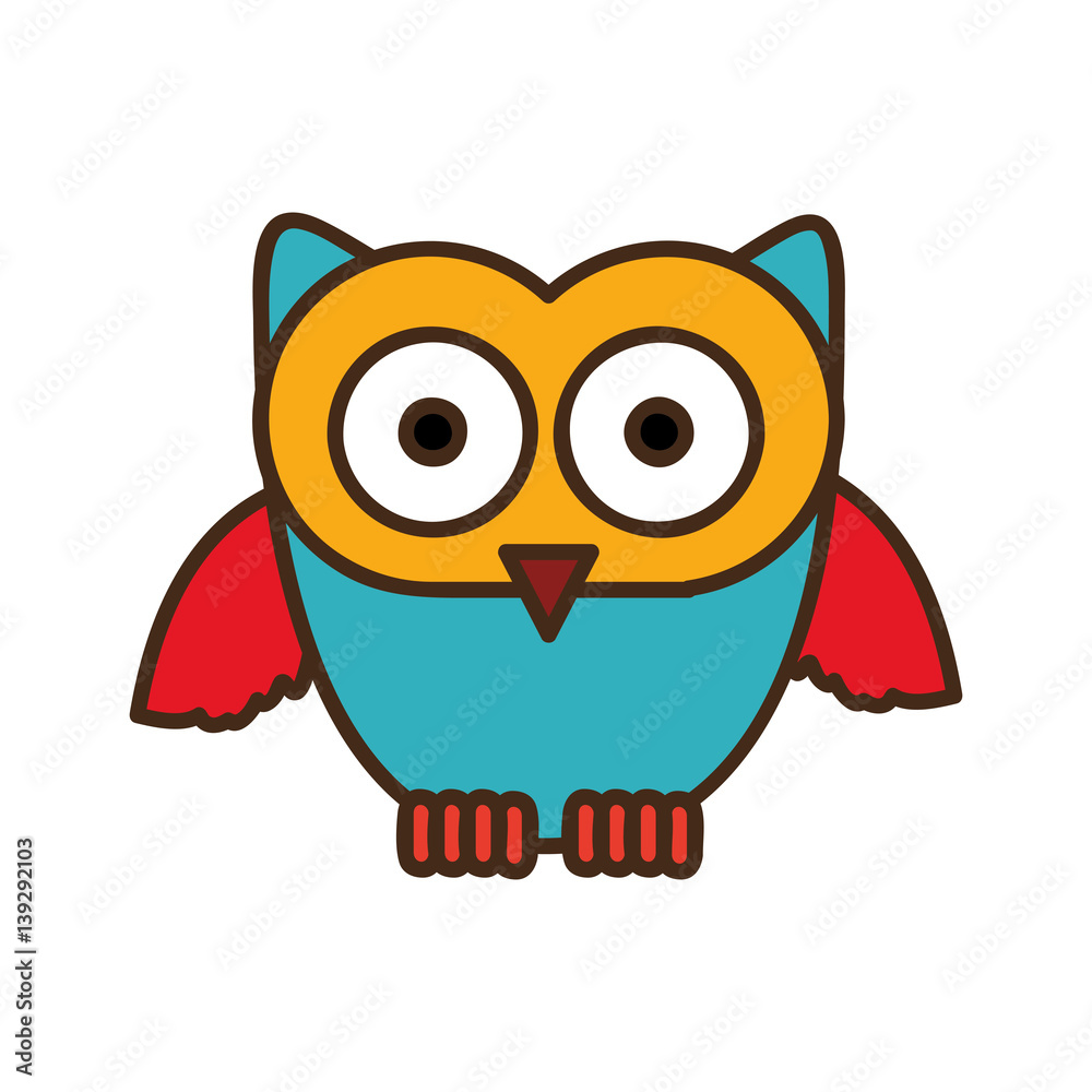 color stylized owl icon, vector illustraction design image Stock Vector ...
