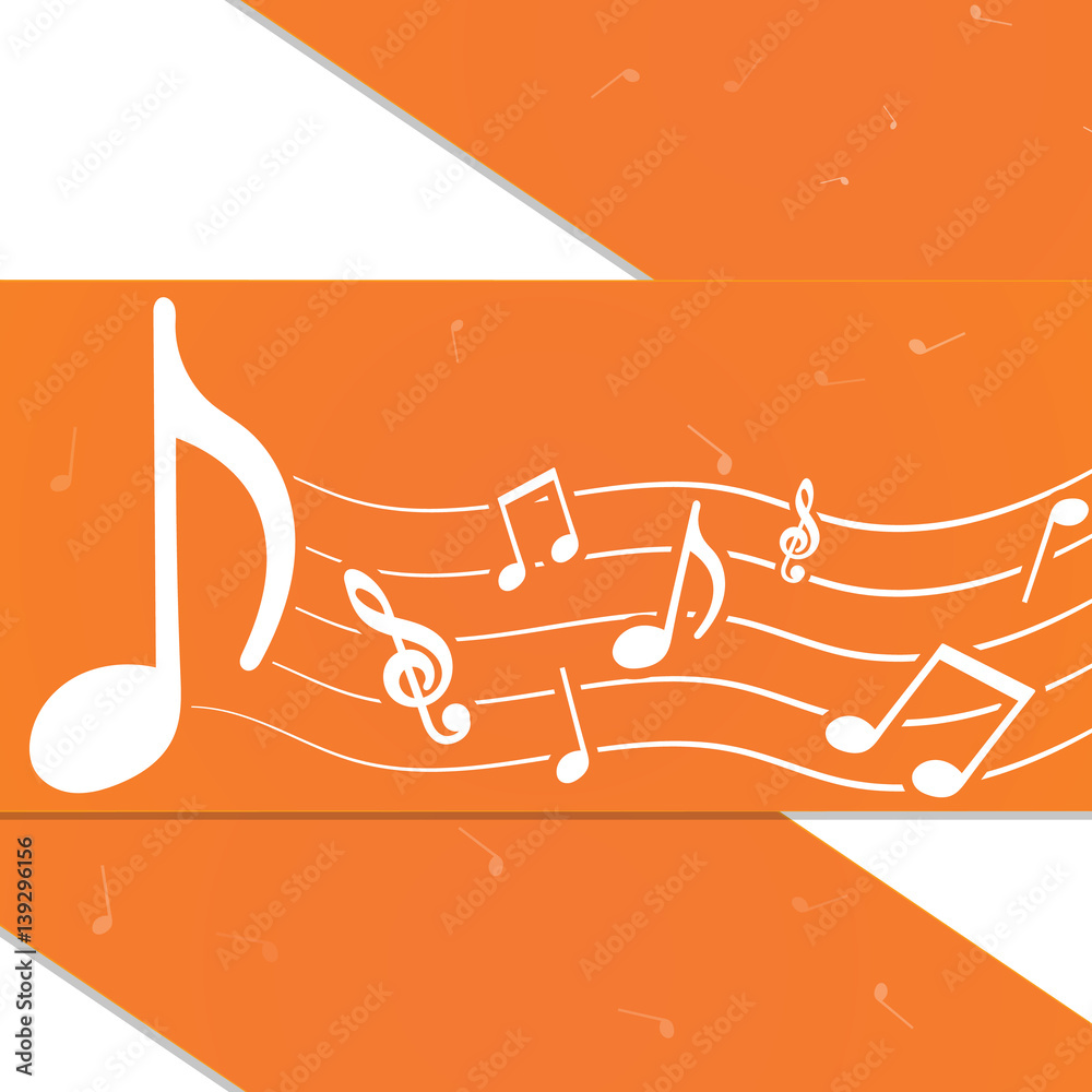 Creative music notes yellow Stock Vector | Adobe Stock