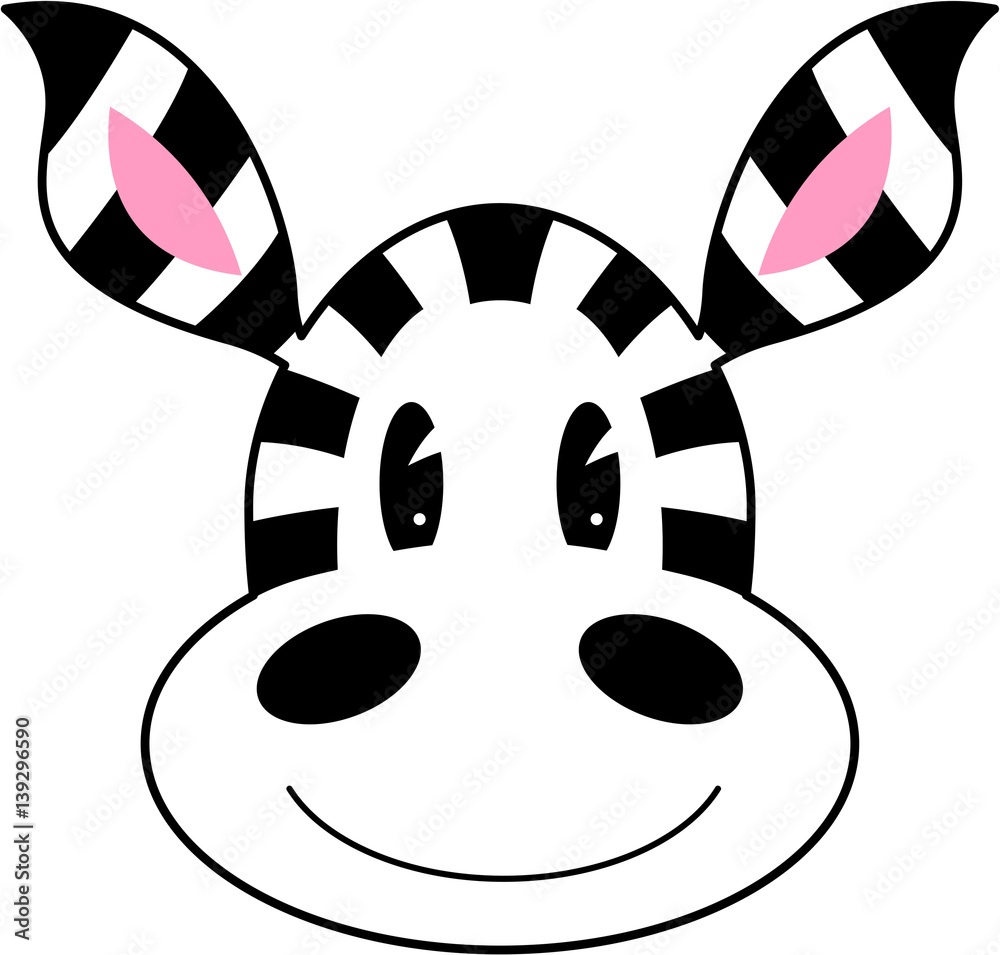 Cute Cartoon Zebra Character Stock Vector | Adobe Stock