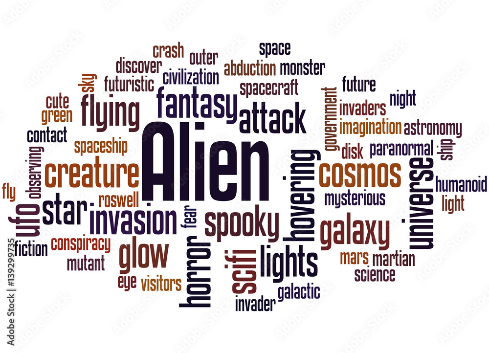Alien, word cloud concept 2 Stock Illustration | Adobe Stock