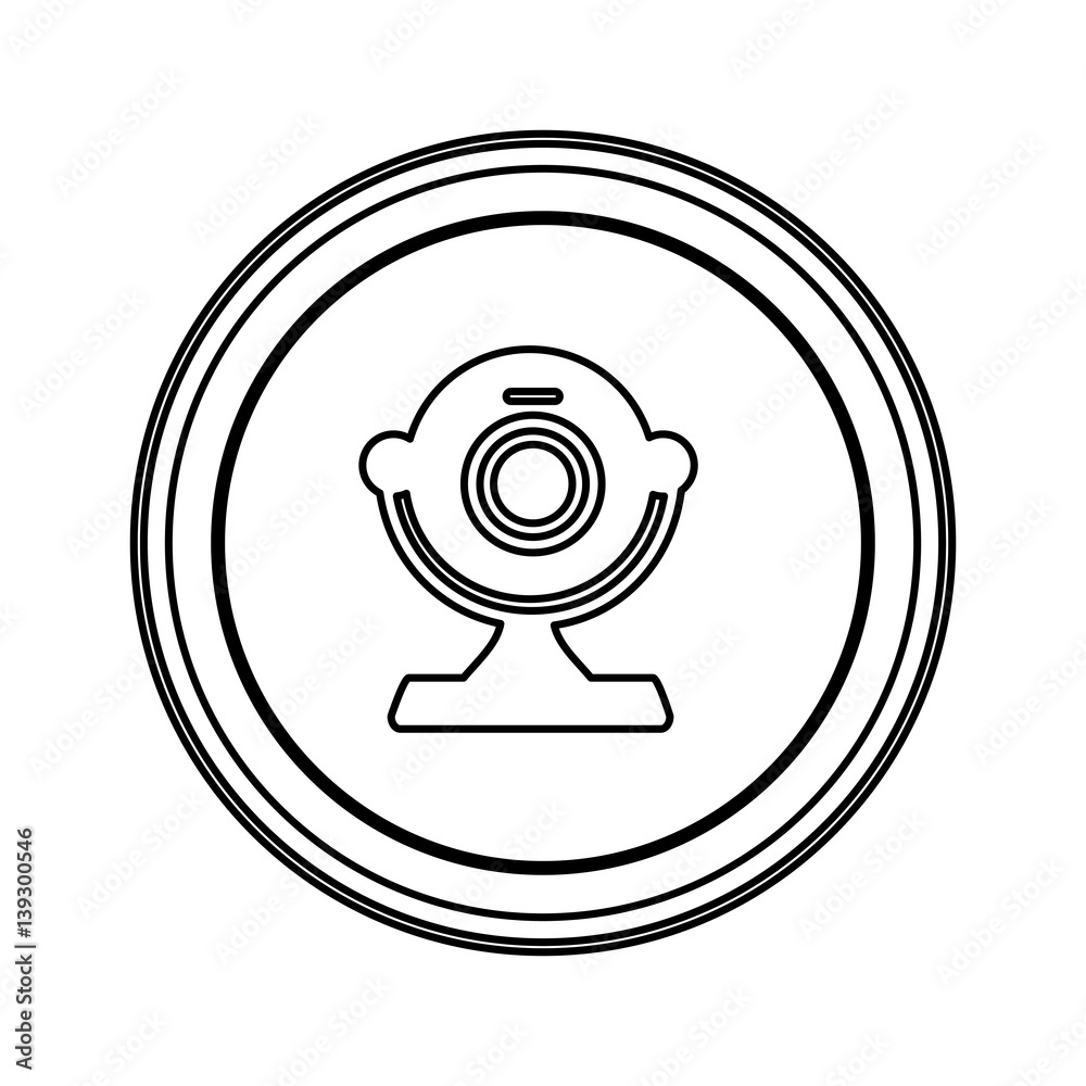 contour emblem computer camera icon, vector illustraction design Stock ...