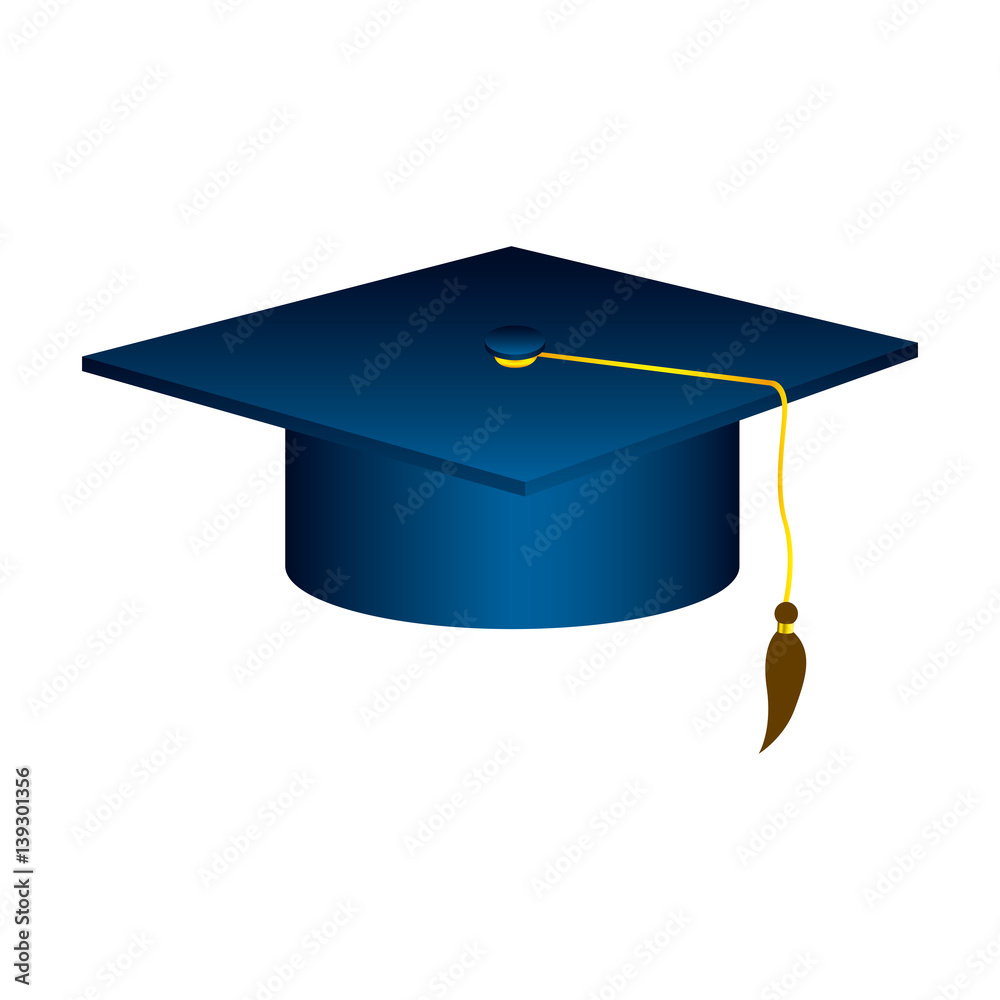 blue graduation hat icon, vector illustraction design image Stock ...