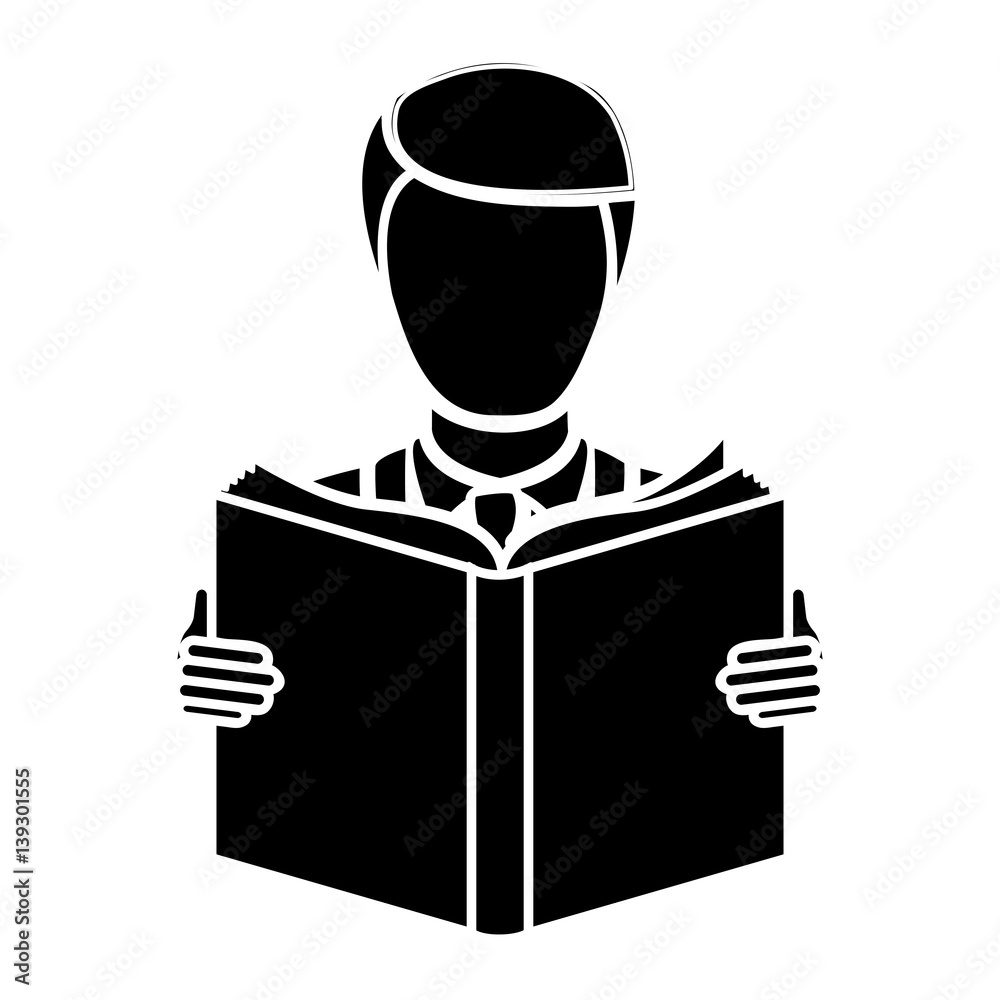 black man to read a book icon, vector illustraction design Stock Vector ...