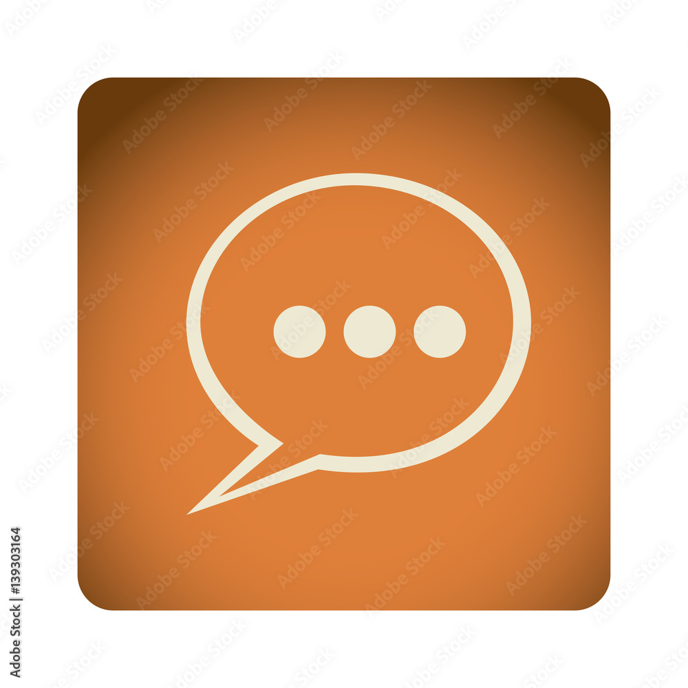 orange emblem chat bubble icon, vector illustraction design Stock ...