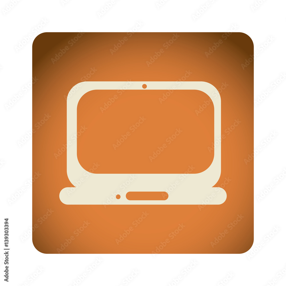 orange emblem laptop icon, vector illustraction design Stock Vector ...