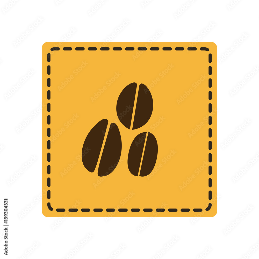 yellow emblem grains coffee icon, vector illustraction design Stock ...