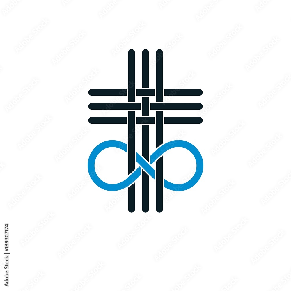 Everlasting God vector creative symbol design combined with infinity ...