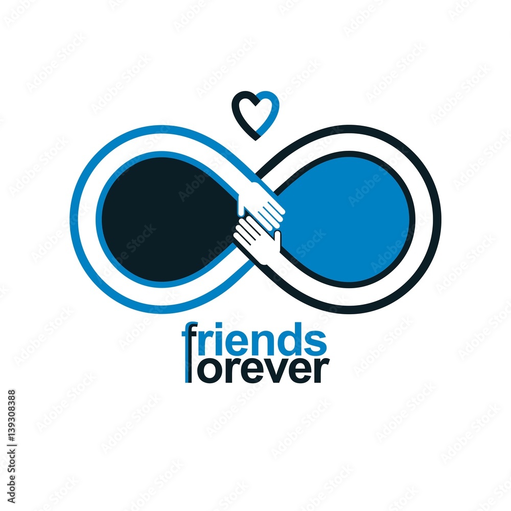 Friends Forever, everlasting friendship unusual vector logo combined ...
