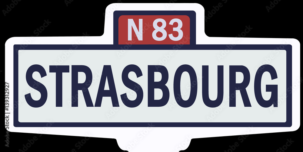 STRASBOURG - Ancien panneau entrée d'agglomération Stock Illustration ...