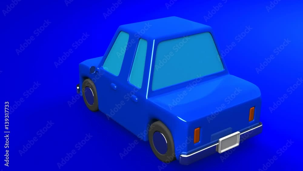 Blue Car On Blue Background. Loop able 3DCG render Animation. Stock ...
