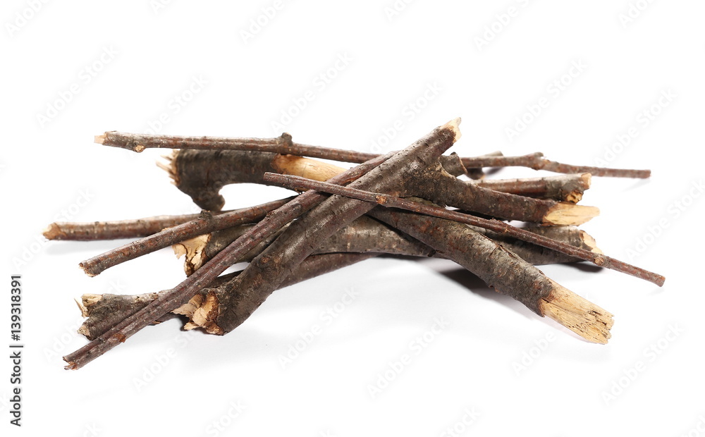 dry rotten branches pile for fire isolated on white background Photos ...