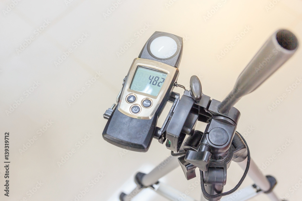 Lux meter for measuring light intensity of office room at new building ...