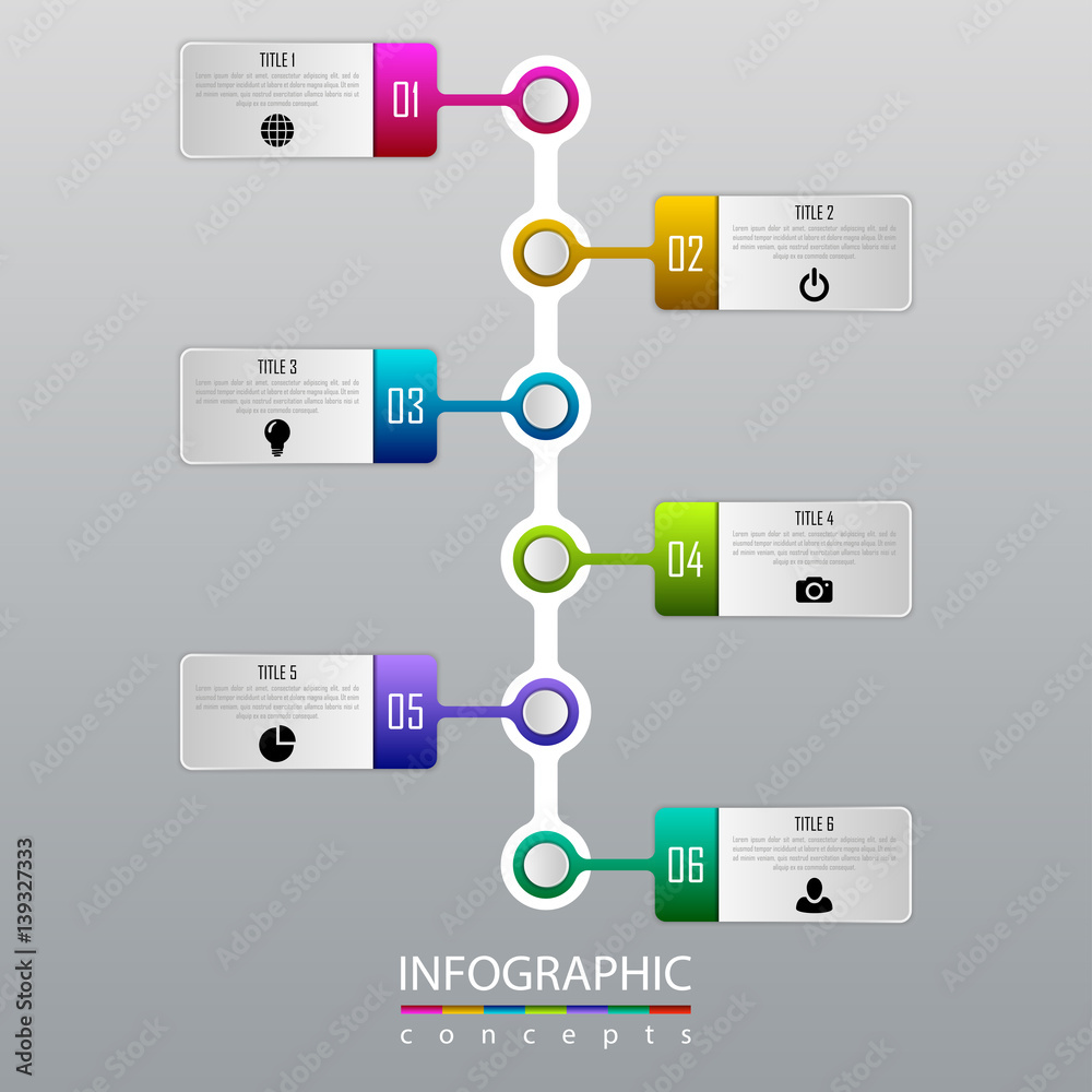 Infographic business concept with 6 options, parts, steps. Vector ...