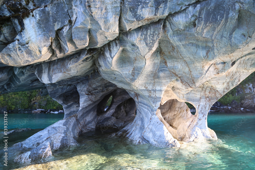 Part of Marble Caves in General Carrera lake, Chile Chico, Patagonia ...